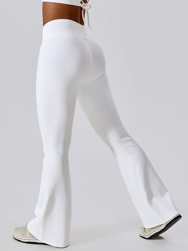ZASUWA Female Ribbed V-shape Waist Flare Pants – ZASUWASWIMWEAR